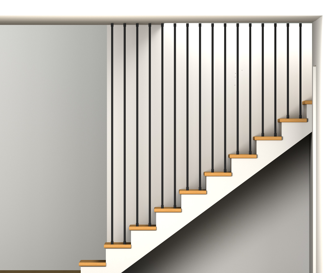 Balustrada pionowa harfa lamele stalowe Ø21,3mm SB-11/9 0,1mb - 1,4mb ...